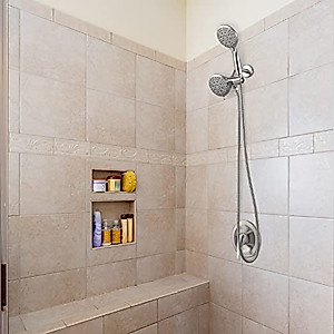 SR SUN RISE Shower System with Handheld Shower and Rain Shower Combo Set High Pressure 5-spray Dual 2 in 1 Shower Faucet Patented 3-way Diverter Brushed Nickel (Valve Include）