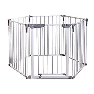 Dreambaby Royale Converta 3-in-1 Play Yard Baby Gate - with 6 Modular Panel - Fits Opening with 151 inch Wide & 29 inch Tall - White - Model L849