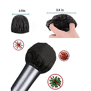 LMJIUJIU 400pcs Microphone Cover Disposable,Mic Windscreen Non-Woven Handheld Mic Cover Black Pop Filter Individually Wrapped, 3.34in