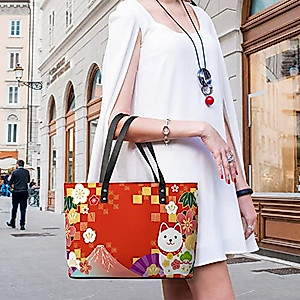 Womens Handbag Japan Style Pattern Leather Tote Bag Top Handle Satchel Bags For Lady
