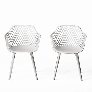 Christopher Knight Home Richard Outdoor Modern Dining Chair (Set of 2), White