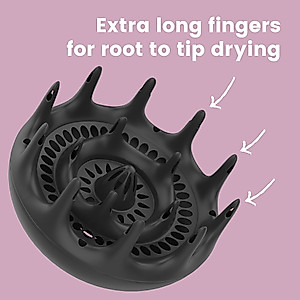 Xtava Black Orchid Hair Diffuser for Curly Hair, Blow Dryer Attachment, Frizz Control, Hair Care