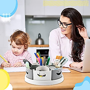 MeCids Art Supply Storage and Organizer - 360° Spinning Pen Holder and Pencil/Marker Organizer Caddy for Desk for Office, Classroom - Kids Craft Supplies Organization and Storage - Birthday Gifts