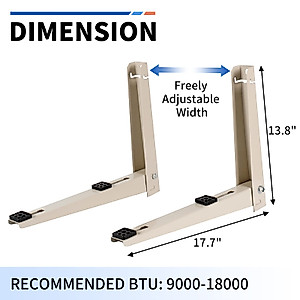 LILIJIA Mini Split Wall Mounting Bracket for 9000-18000 BTU Ductless AC/Heating System, Heavy Duty Foldable Condenser Mounting Brackets