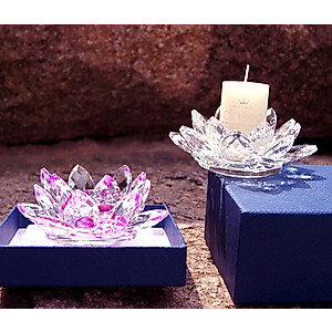 DIDI GOAL Crystal Lotus Candle Holders Votive 4.75 Inches Activity Tealight Holders Pillar Holders for Home Decoration Party Wedding Decoration (1)