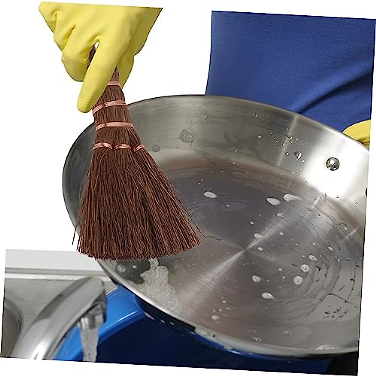 Outanaya 1pc Brown Silk Broom Decor Mustache Hand Broom Cleaning an Fittings Palm Broom Tea Cup Cleaner Keyboard Accessories Fireplace Accessories Small Straw Broom Brush Adorable Broom