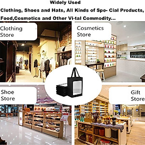 12 Pcs Black Kraft Paper Gift Bags with Transparent Window, 9.84"x7.0"x5.12" Kraft Shopping Bags with Handles for Present, Festivals Party