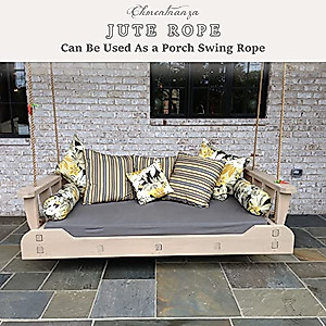 Natural Hemp Rope Jute Rope (3/4 in * 100 ft) Twisted Manila Rope for Hammocks, Swings, Boat Railings.