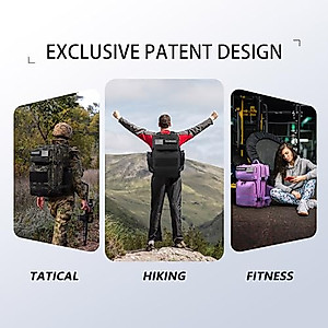 Saboos Gym Backpack for Women Tactical Military Outdoor Hiking Travel Camping Backpack Nylon Large Rucksack 25L Purple