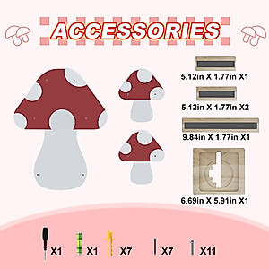 YEMNMFH Set of 3 Magnetic Wall Shelf for Toniebox, Charging Station Storage, Cute Display Shelves Wall Mounted for Tonie Figures, Unique Tonie Shelf for Children to Play and Collect - Mushroom