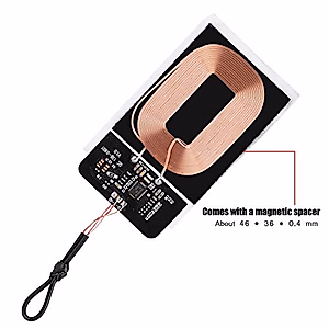 DIY Qi Wireless Charging Receiver Module Ultra Thin Wireless Charging Receiver Module Circuit Board Coil Charger, 5V 1A, Plug and Play