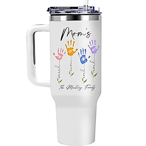 Noni Personalized Mama Tumbler, Custom Mama Tumblers With Handle And Straw, New Moms Gifts, Birthday, Christmas, Mothers Day Tumbler Gifts, Mommy Cups