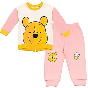 Disney Winnie the Pooh Infant Baby Girls Fleece Sweatshirt and Pants Set Pink 18 Months