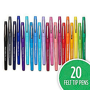 Paper Mate Flair Felt Tip Pen 20 Piece Set, Medium Point 0.7, Assorted Colors