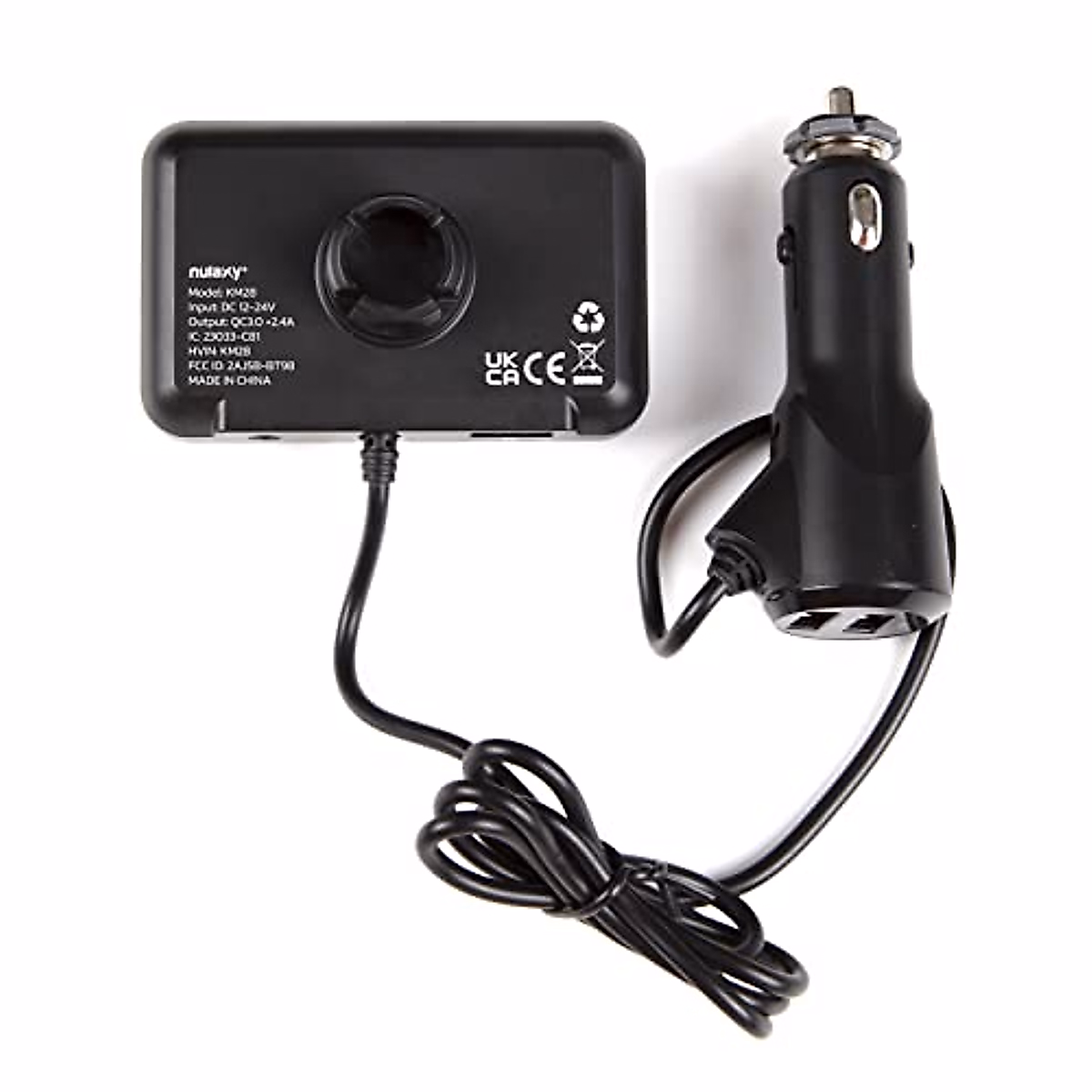 Nulaxy Bluetooth FM Transmitter for Car, Wireless Car Bluetooth Adapter V5.0 with Big Color Screen, Support Hands-Free Call, Siri&Google, MP3 Music Player BASS&TRE Booster, TF Card/AUX-KM28