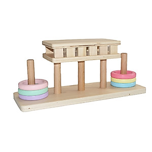 MEYOR Montessori Wooden Ring Slide Toys for Toddler Baby's Hand-Eye Coordination & Hands-on Skills
