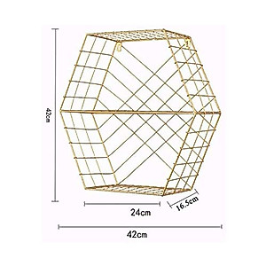 QUUL Creative Ledges, Golden Hexagon Wall Storage Display Decoration Rack Living Room Rack