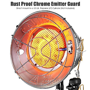 ReunionG Portable Propane Tank Top Heater, Automatic Shut-off Valve and Tip-over Switch, 15,000 BTU Outdoor Infrared Propane Gas Heater for Camping Fishing (Propane Cylinder not Included, 2.5 lbs)