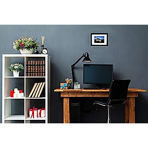 A4 Black Wood 21 x 29.7 cm Picture Frame with 13.8x20cm Mat - Includes Hanging Hardware and Easel - Real Glass - Horizontal and Vertical for Wall or Tabletop - International Size - 8.3x11.7 Inch