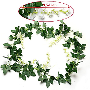 8pcs Artificial Grass Plants Fake Bushes Artificial Shrubs Artificial Fake Grass Plant Faux Wheat Grass for Outdoor UV Resistant Plastic Greenery Plants (5, White)