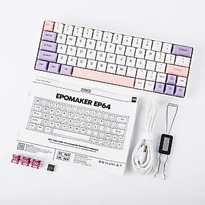 EPOMAKER EP64 60% Mechanical Keyboard, Wireless Gaming Keyboard, 2.4GHz/Bluetooth 5.0/USB-C Custom Keyboard, Hot Swappable, NKRO, Programmable wtih Dye-sub PBT Keycap for Mac/Win (Mulan Switch)