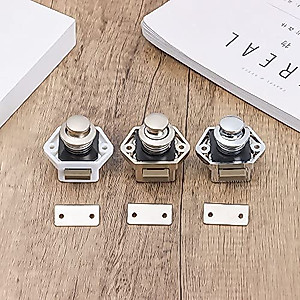 Durable Home Gadget Zinc Alloy Furniture Hardware Push Button Latch Cabinet Door Catch Cabinet Lock Car Push Lock - (Color: gold)