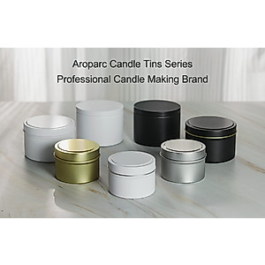Aroparc Candle Tins 8oz with Lids, 24 Pack Seamless Bulk Candle Containers for Candle Making Supplies Wholesale Empty Candle Jars - Black