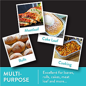 DOBI Aluminum Mini Loaf Pans (50 Pack) - Disposable Aluminum Foil 1 lb Mini Loaf Baking Pans, Small Bread Tins - 6" X 3.5" X 2"