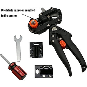 Toolwiz Garden Grafting Tools Tree Grafting Kit, 2 in 1 Grafting Shears for Fruit Tree Grafting Tool with 3 Replacement Blades, Tree Grafting Tape, Tag Cards, Screwdriver and Wrench