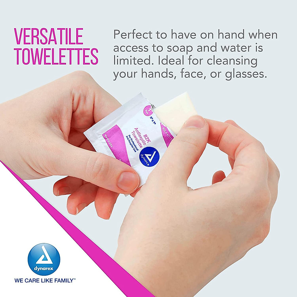 Dynarex 1303 box of 100 BZK Antiseptic Towelettes