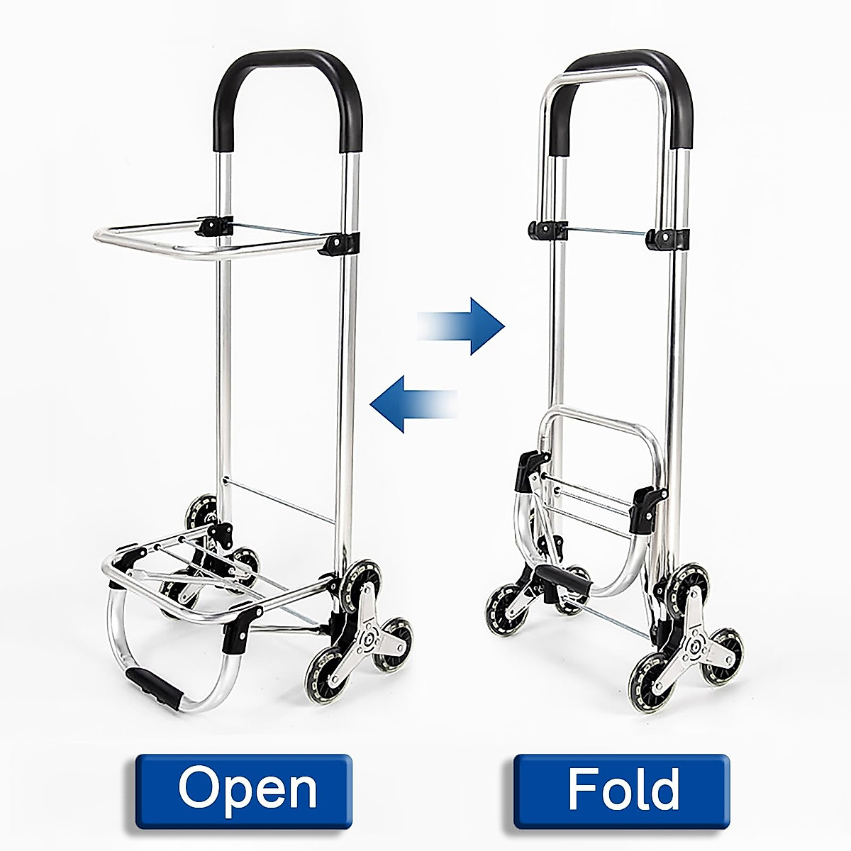 Trolly Cart with Wheels, Portable Shopping Cart, with Telescopic Handle, for Home, Garden, Shopping, Office.