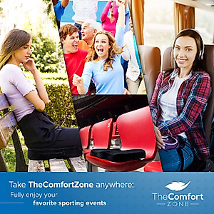 TheComfortZone Seat Cushion for Office Chair Memory Foam Coccyx Cushion Butt Pillow for Sciatica Tailbone & Back Pain Relief Long Sitting Office Desk Gaming Chair Car Seat Cushion Driving-Black