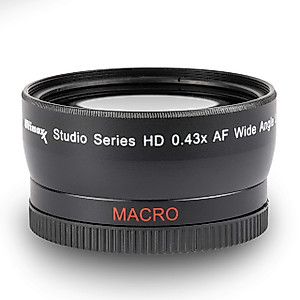 58mm 0.43x Wide Angle (w/Macro) High Definition Lens for DSLR Canon EOS Rebel 70D 77D 80D 90D T8i T7 T7i T6i T6s T6 T5i T5 T4i T3i T100 SL1 SL2 SL3 & More