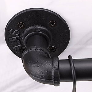 Sumnacon 16 Inch Industrial Pipe Pan Pot Rack with 8-Hooks, Wall Mounted Metal Rail Kitchen Utensil Pot Pan Lid Storage Organizer/Cookware Holder with Hardwares