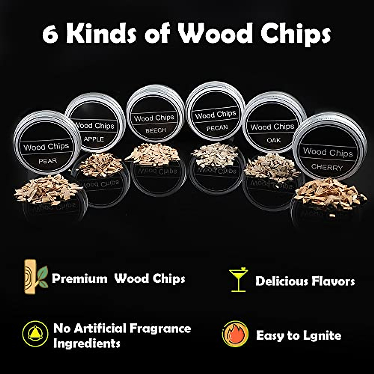 Bochino Cocktail Smoker Kit, Old Fashioned Drink Smoker Kit, 6 Different Flavors Wood Chips for Whiskey, Bourbon,Wine, Drink, Whiskey Smoker Infuser Kit. Gift for Men, Husband, Dad