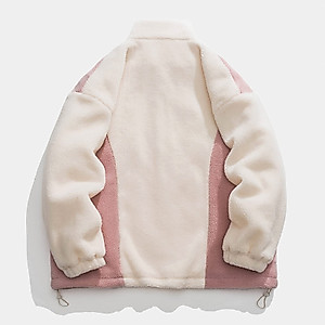 Aelfric Eden Womens Fleece Sherpa Jacket Zip Up Winter Jackets Star Sky Patchwork Oversized Unisex Casual Warm Fuzzy Coat