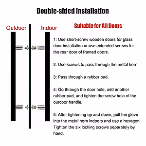 SXTBWFY Black Modern Barn Door Handles, Steel Double Side Push Pull Door Handle for Glass Door/Wood Door/Interior Sliding Door/Home/Office, Square Tube (Size : 50cm)