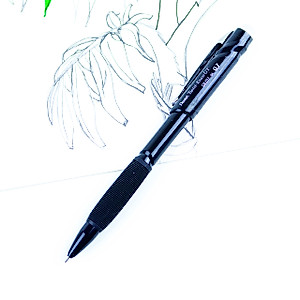 Pentel Twist-Erase GT, 0.7mm, Mechanical Pencil Transparent Black, Box of 12 (QE207A)