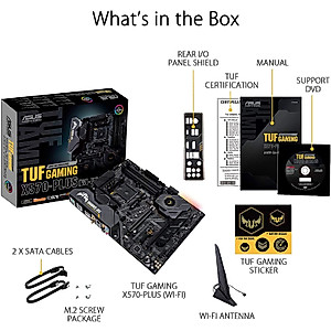 INLAND Micro Center AMD Ryzen 7 5800X 8-Core 16-Thread AM4 Unlocked Desktop Processor with ASUS TUF Gaming X570-PLUS (WI-FI) PCIe 4.0 Dual M.2 USB 3.2 Gen 2 ATX Gaming Motherboard Bundle