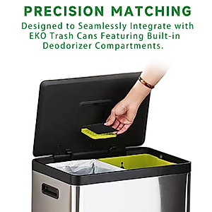 Trash Can Odor Absorbing Filter Refills for EKO Garbage Cans, Activated Charcoal Deodorizer, Strong Charcoal Odor Absorber, Pack of 8 Replacements