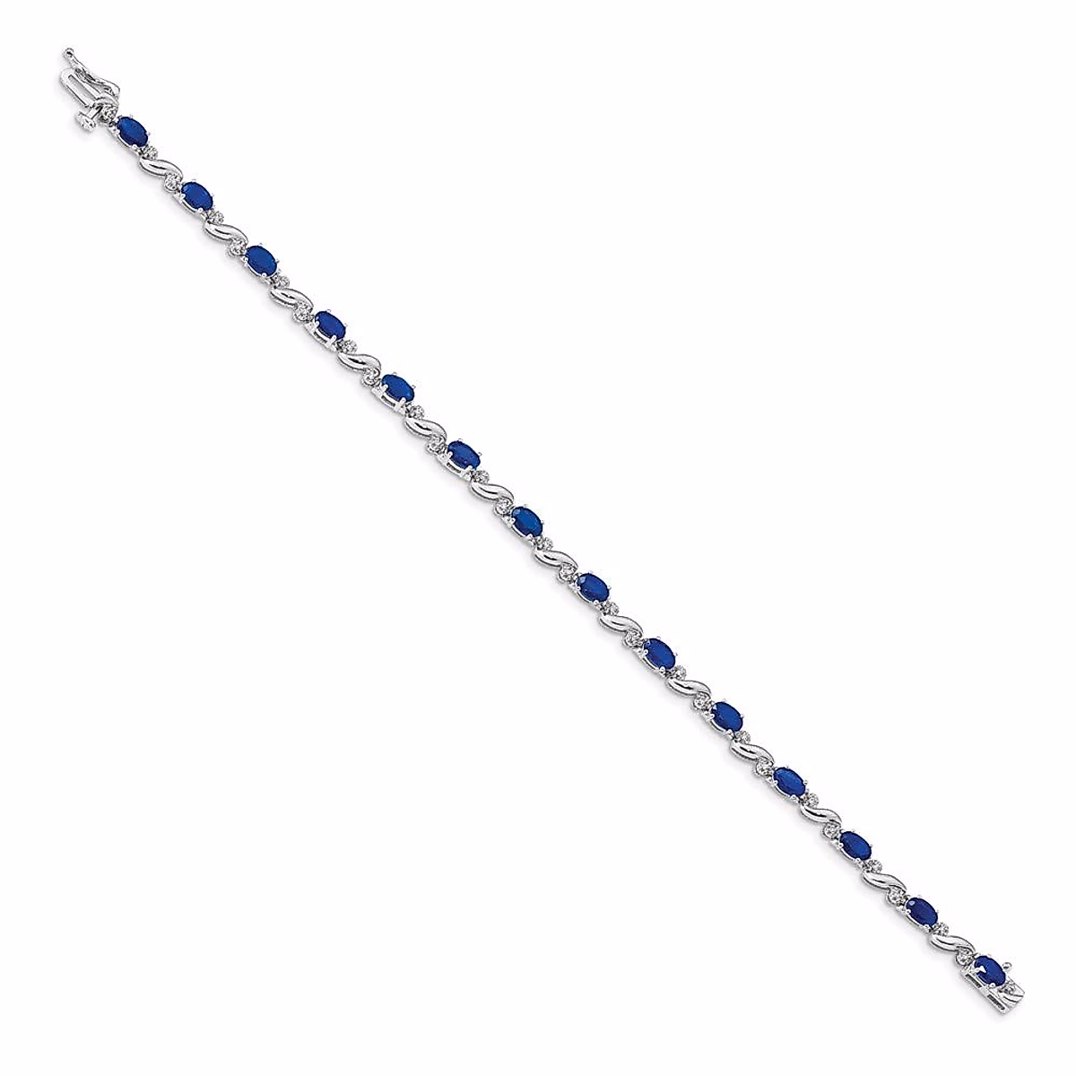 Jewels By Lux 14K White Gold Diamond and Sapphire Bracelet