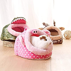 LEFTSTARER Guinea Pig Rat Bed and Hideout for Ferret Hedgehog Sleep and Hide, Hamster Small Pet Animals Supplies Toy Cage Accessories Nest（1-L）