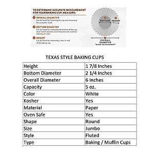 Oasis Supply Baking and Muffin Cups, Jumbo Size, Texas Sized (500 Count)