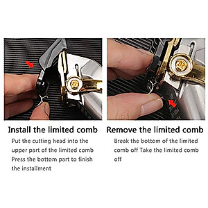 Kemei Golden Cordless Professional Hair Clippers Hair Trimmer for Men for Stylists and Barbers Full Metal Housing Hair Clipper USB Charge (Golden)