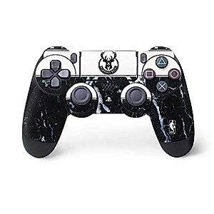 Skinit Decal Gaming Skin for PS4 Controller - Officially Licensed NBA Milwaukee Bucks Marble Design