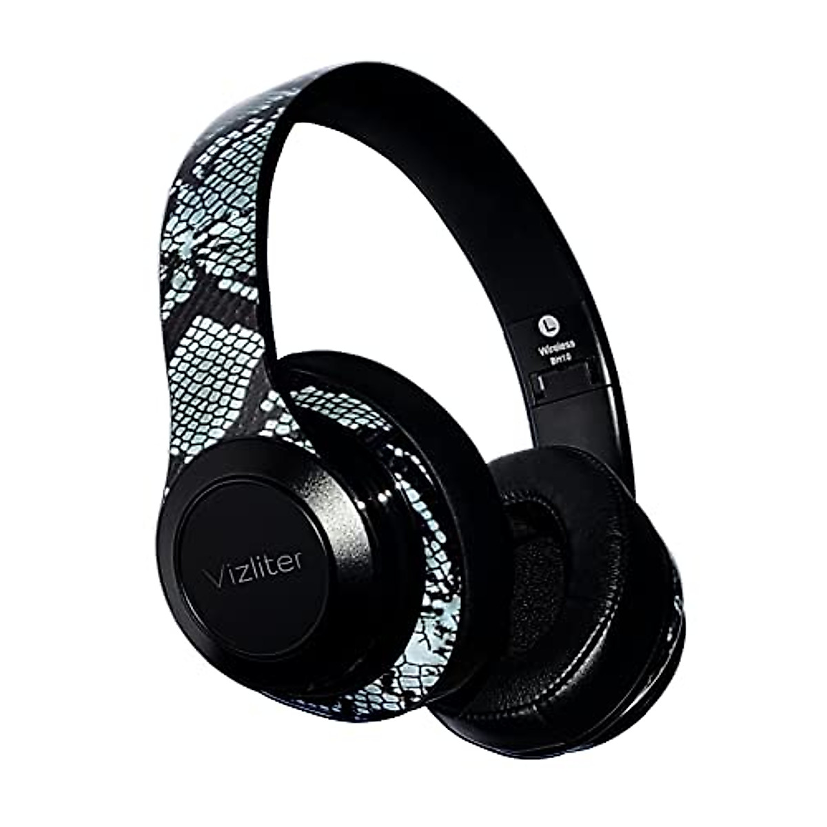 Vizliter Bluetooth Headphones, TWS Deep Bass Wireless Over-Ear Headset 5.0 with Built-in Mic LED Lights, Noise Cancelling (Snake)