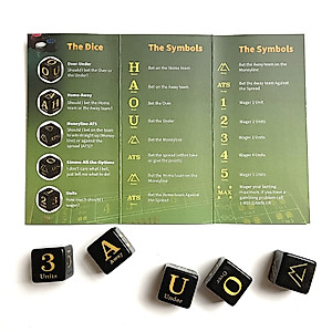 MoneyLine Sports Betting Dice - Sports Betting Gift - Dice to Help You Bet on Sports - Five 19mm Dice for Sports Wagering