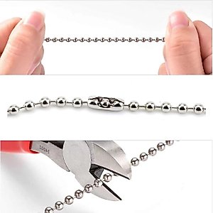 2 Pack Pull Chain String Extension with Connector for Ceiling Fan Light Fixture Light Bulb, 304 Stainless Steel Switch Chain Extender,1 Meter Length