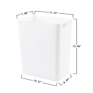 Lasbily 4.5 Gallon 3 Pack Plastic Rectangular Wastebasket, White Slim Trash Can
