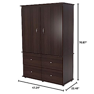 Inval America Wood Armoire Audio/Video Combo, Espresso-wengue